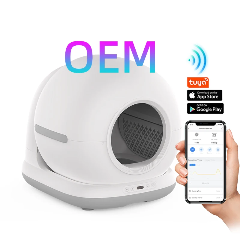 Tuya APP Control Smart Cat Litter Box Self Cleaning Cat Litter Box ...