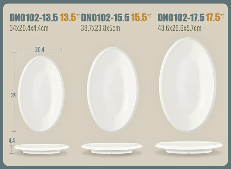 White Black Dishwasher Safe Heavy Duty Round Plates 9 Inch Melamine ...