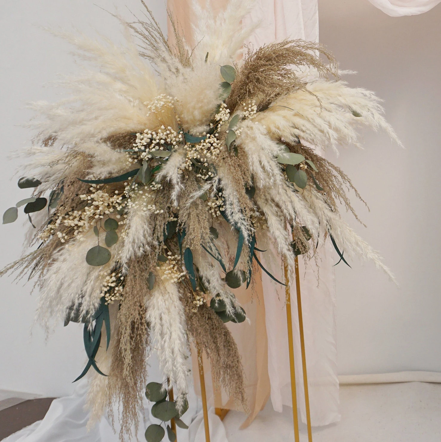 Mc Wedding Backdrop Decor Wall Hagning Diy Kit Boho Palm Eucalyptus ...