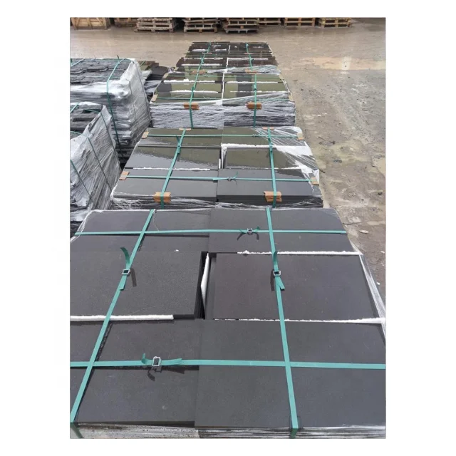 Black Basalt Tile Paver Sandblasted Brushed Honed Cubic Natural Garden ...