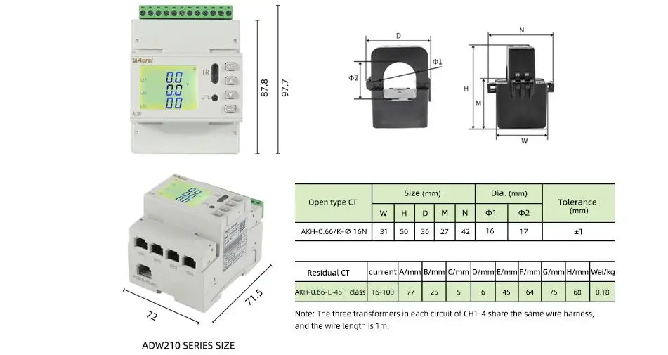 Acrel ADW210-D16-4S Iot Smart Power Meter - Precision & Efficiency