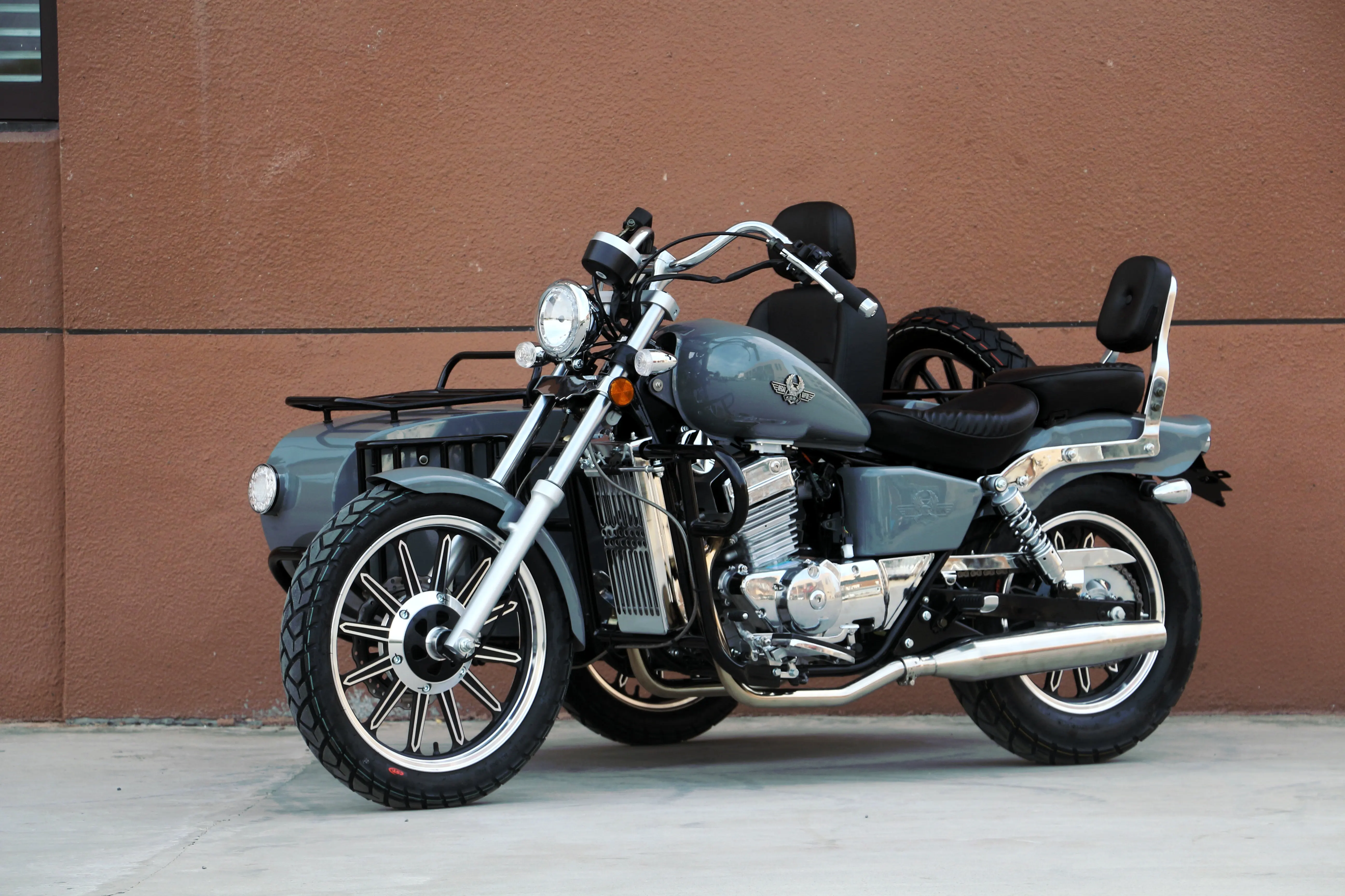 3-wheel Chopper Motorcycle with Sidecar - Adult Cool Shape