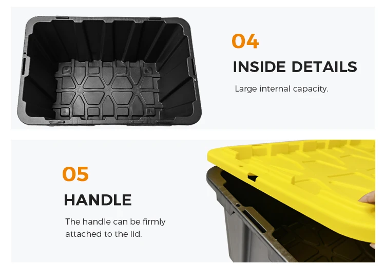 200L Stackable Plastic Storage Tote with Lid - Multifunctional ...