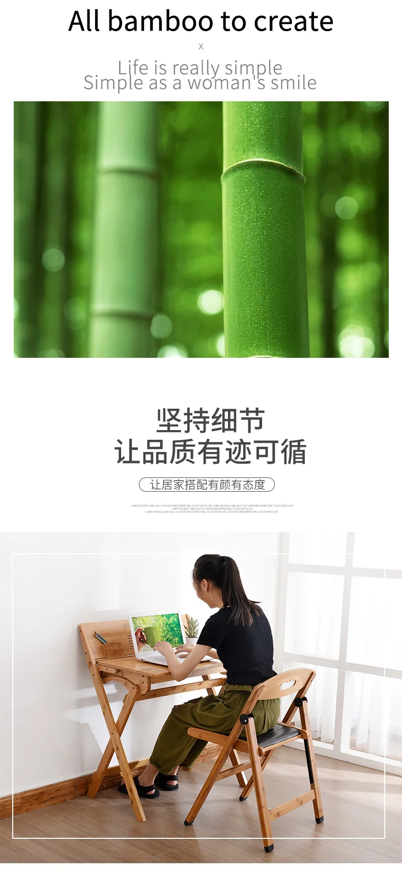 Simple Foldable Computer Desk Portable Folding Office Writing Table ...