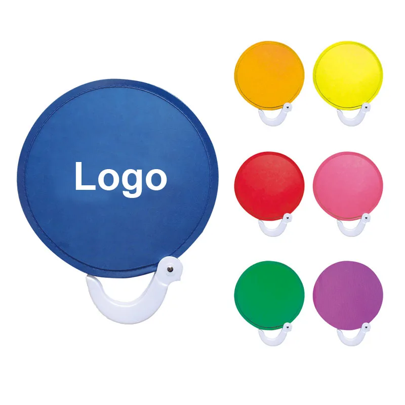 Custom Logo Printed Nylon Round Folding Hand Fan Flexible Foldable ...