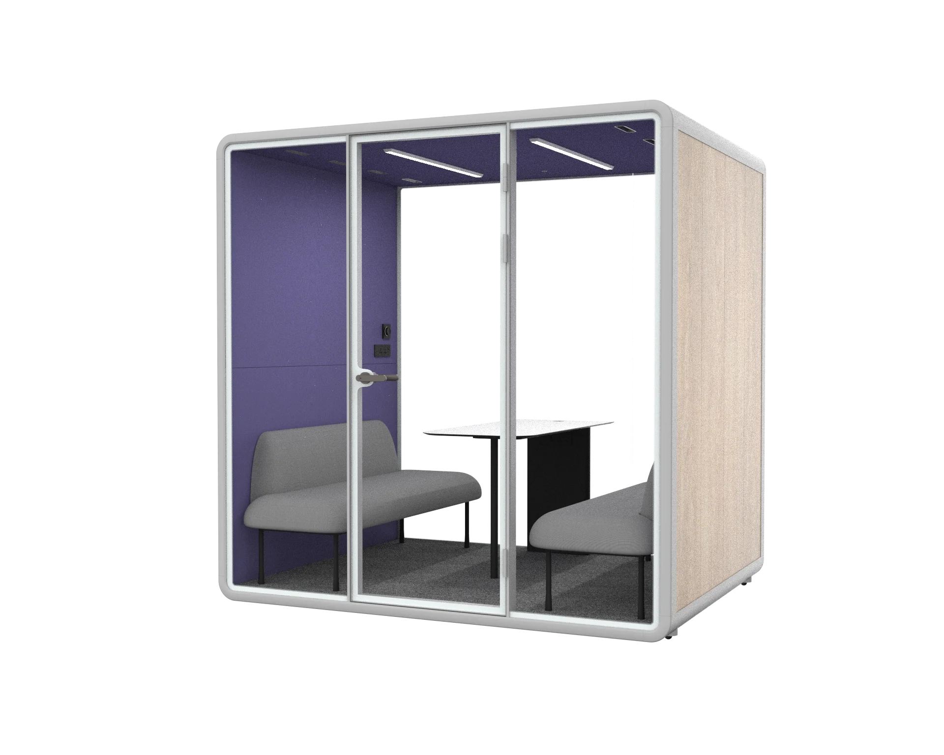 Modern Office Pods Private Immersive Capsules Aluminum Panel Tempered ...