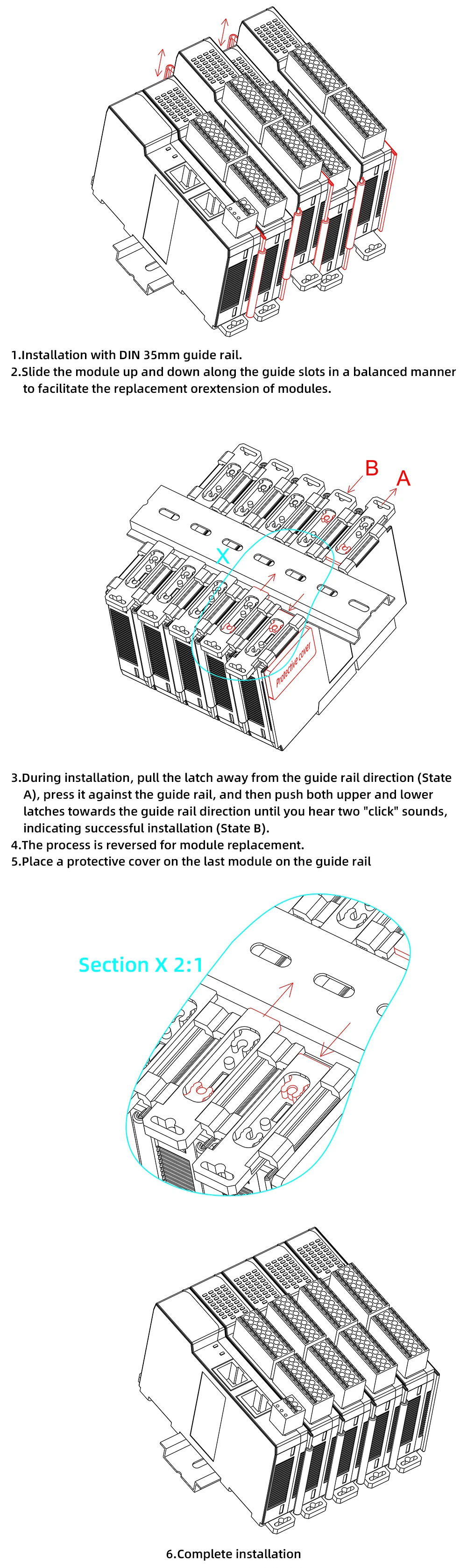 Distributed Digital Ethercat Smart IO Slave Slice Module