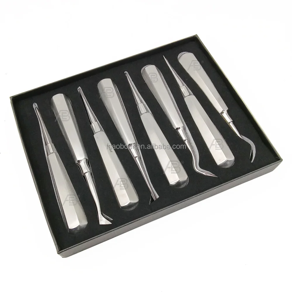 8PCS/Set Dental Elevator Stainless Steel Teeth Extraction Tools Kit ...