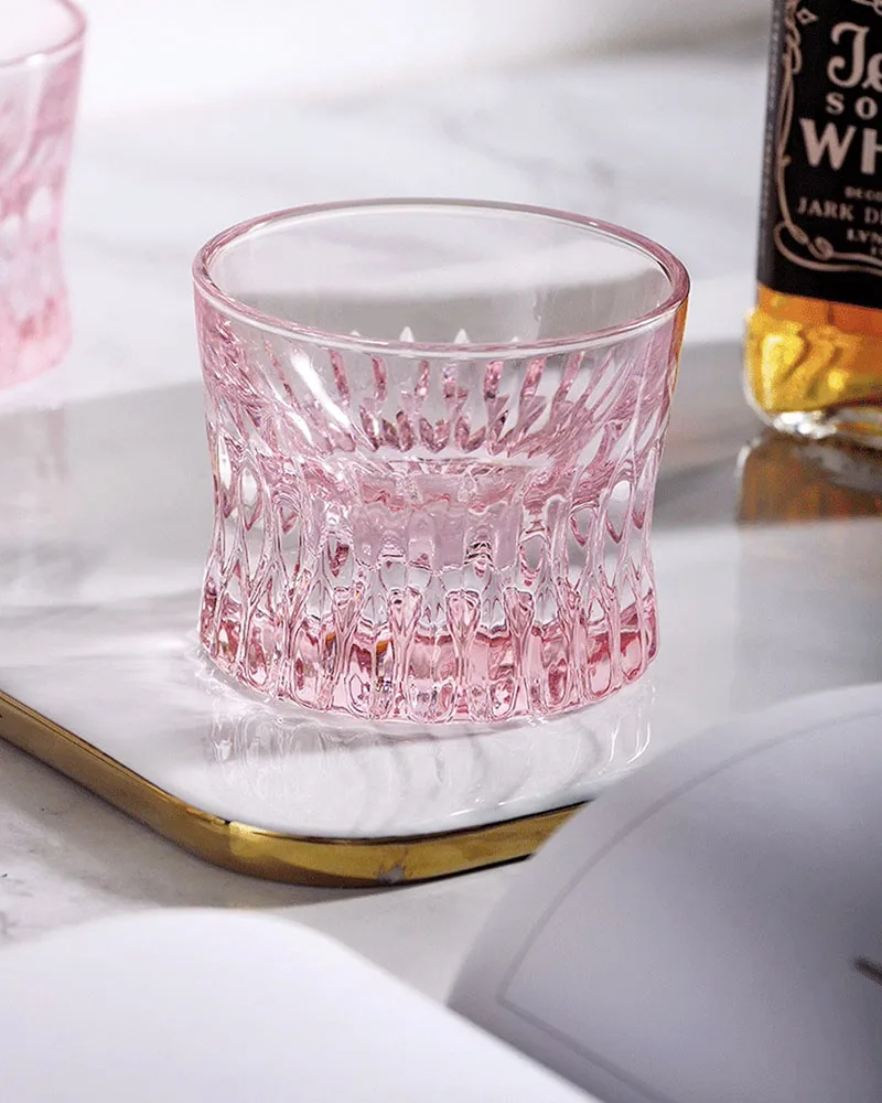 Pink Glass Tumblers - Perfect for Whiskey & Champagne