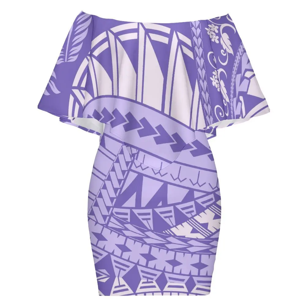 Polynesian Tribal Samoan Puletasi Dress Fijian Print Custom Off ...