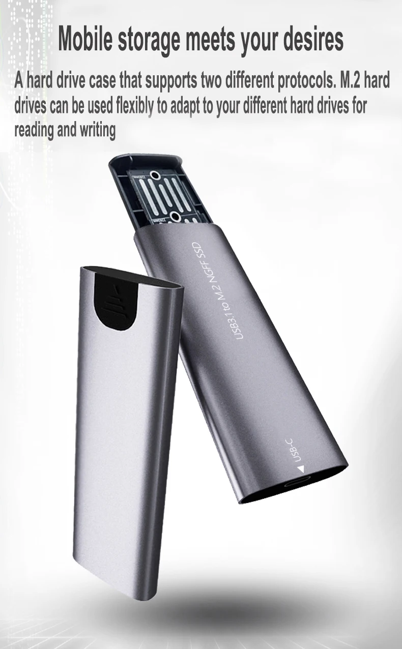 Icoolax M.2 Nvme Enclosure Usb C Gen2 10gbps Pcie Ssd Case M2 Sata Ngff ...