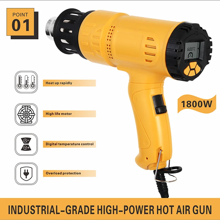 1800w Mini Heat Gun Soldering Shrink Wrap Heat With Gun Sealing Plastic ...