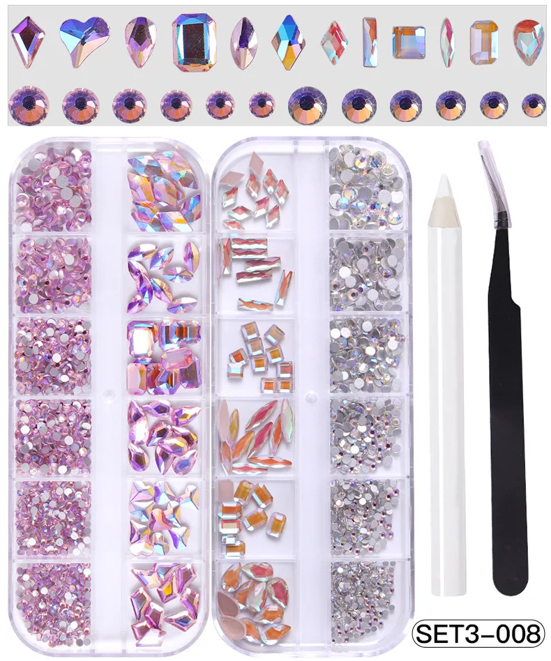 R99 Nail Rhinestone Set Flat Back Glass Fancy Crystal Rhinestone ...