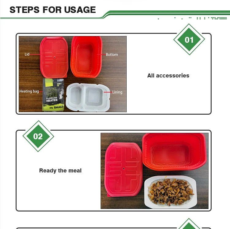 Flameless Ration Heater Bag for Food Mre Food Self Heating Pack ...