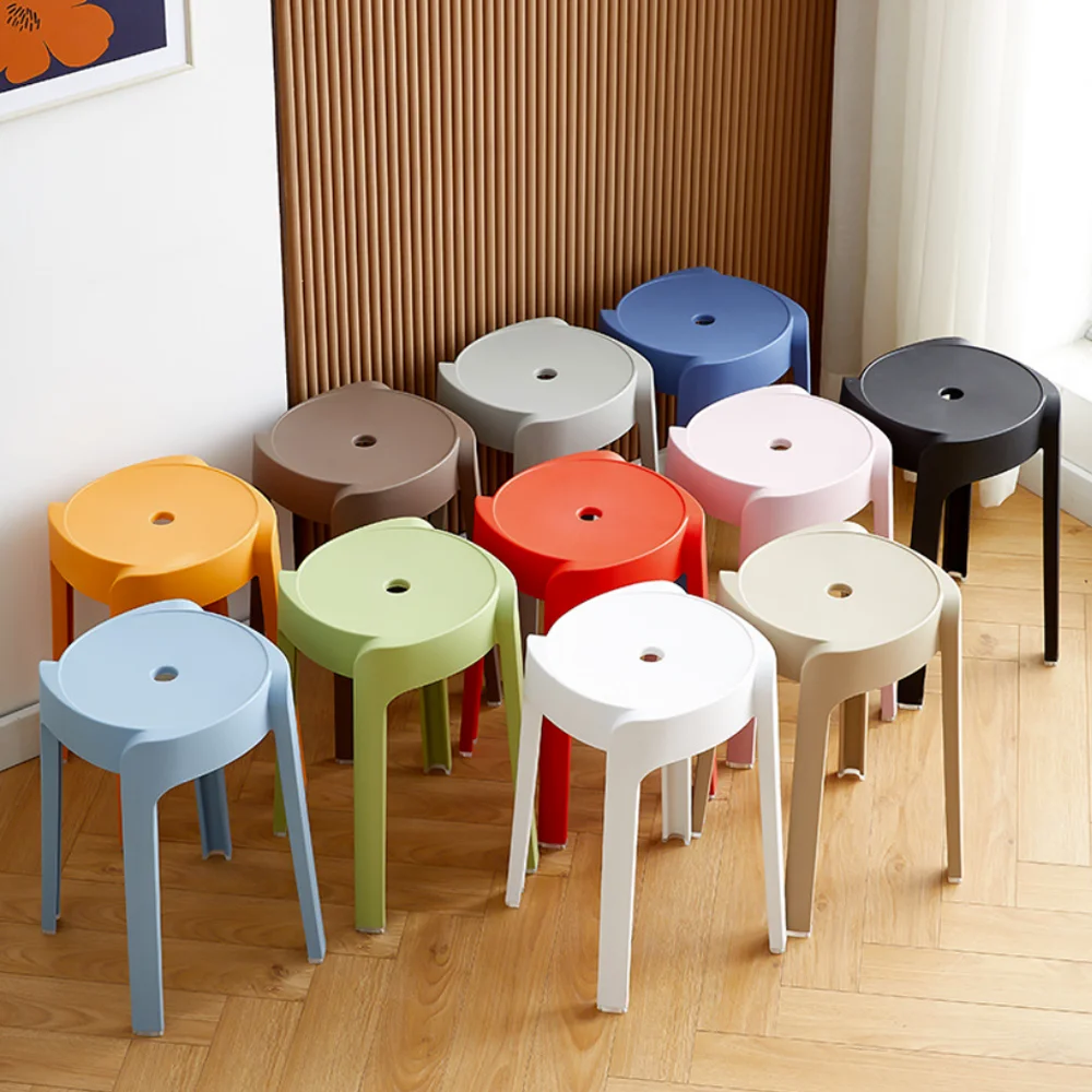 Plastic Stool Household Portable Bjflamingo Stackable Round Stool ...