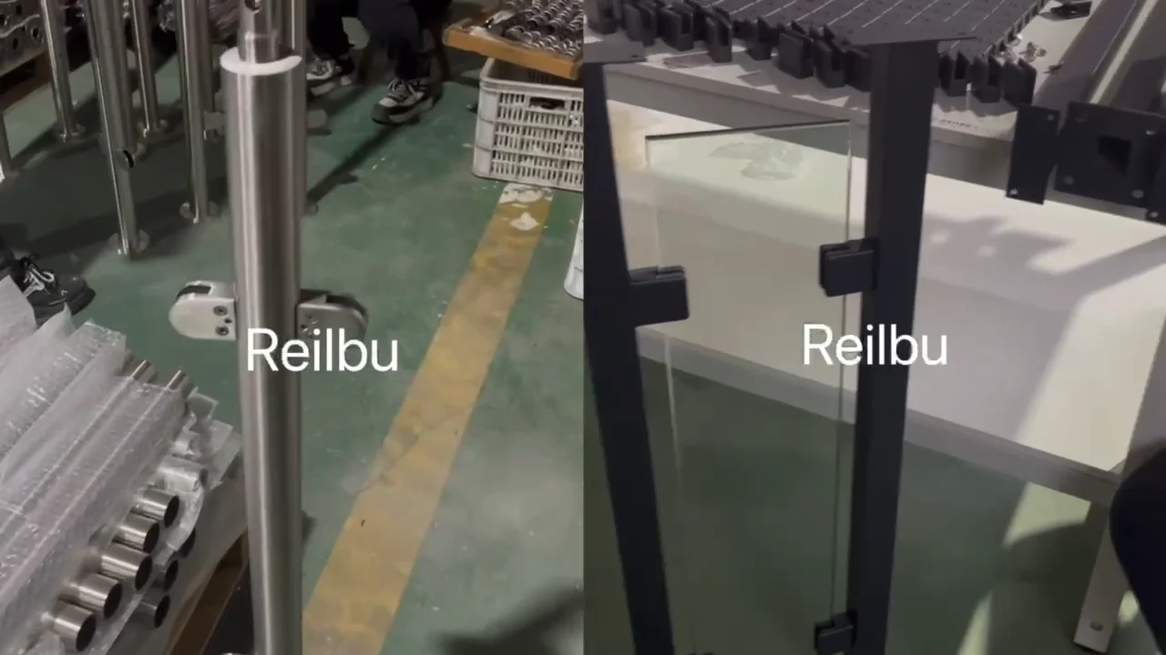 Reilbu Aluminum Deck Post Railing Baluster With Glass Factory Railing ...