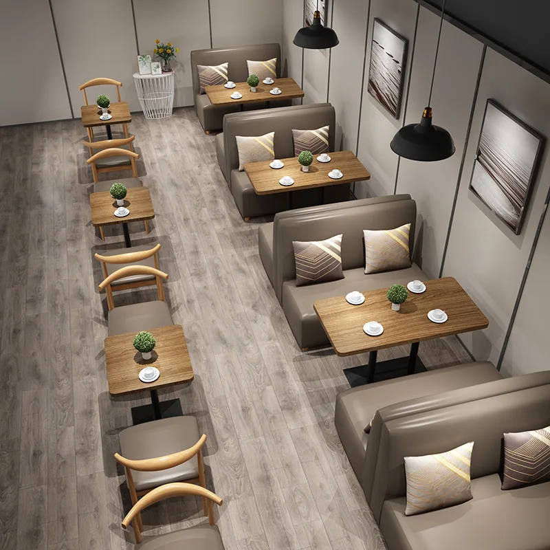 Luxury Customize Fast Food Cafe Canteen High Back Cafe Dining Bench ...