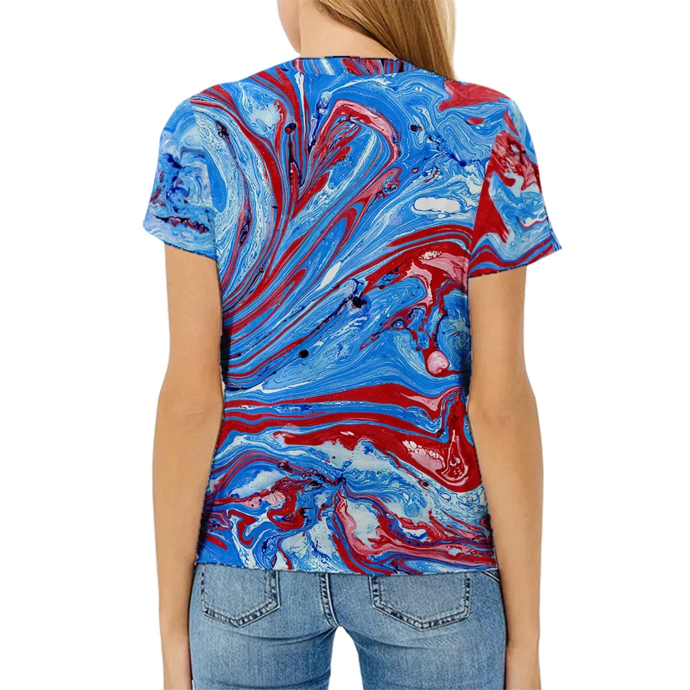 Creative Patchwork Color T-shirt Sublimation Blanks Fashion Sexy ...