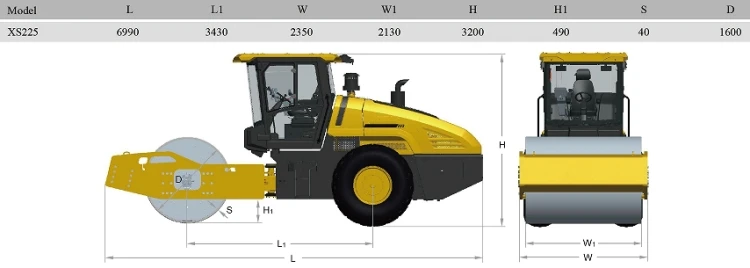 Construction Machinery Vibratory Asphalt Roller XS225 22ton Vibratory ...