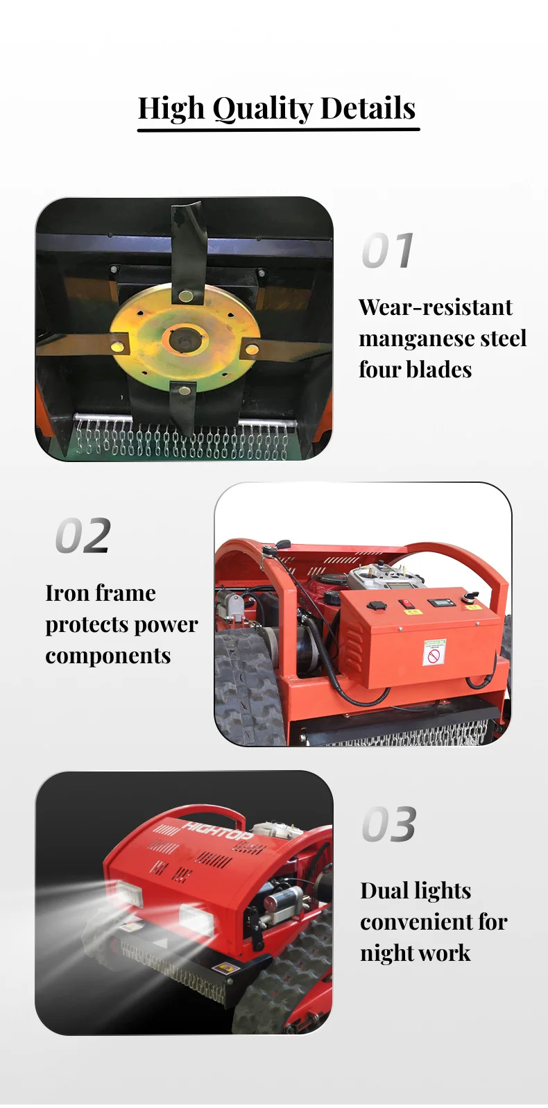 Garden Lawn Mower Slope Orchard Weeder Tracked Remote Control Trimmer ...