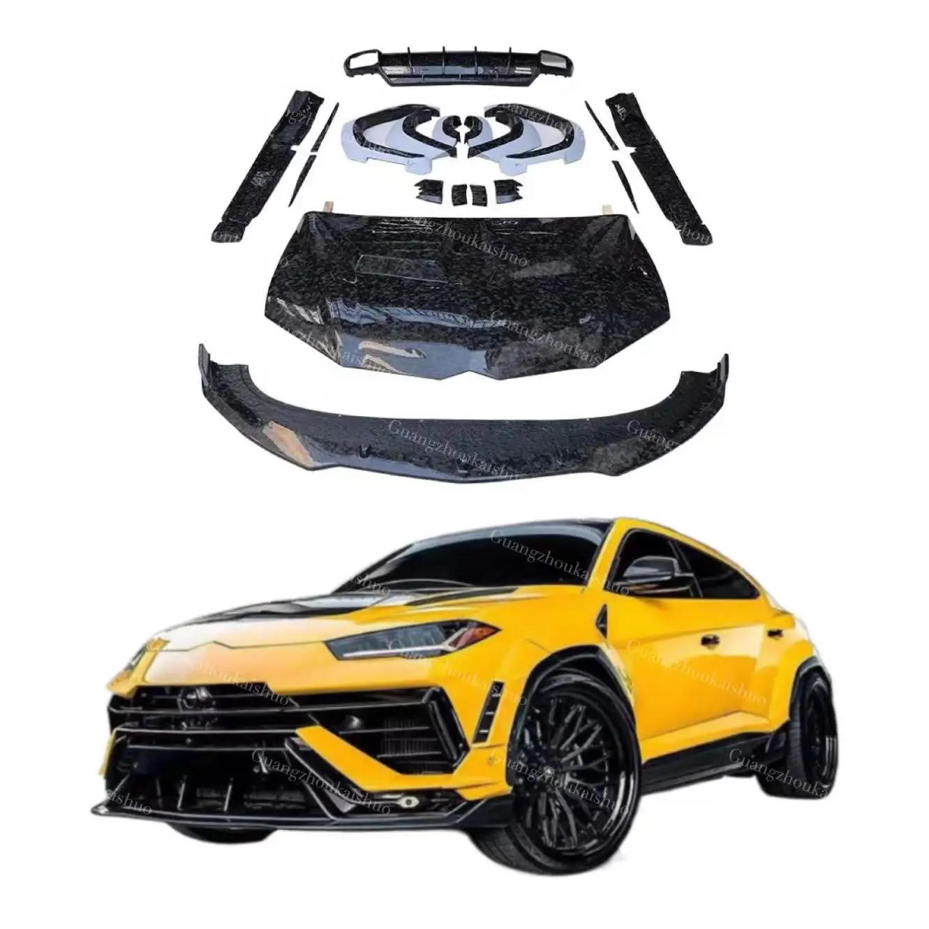 For Lamborghini Urus Wide Body Kit Upgrade1016 Style Black Carbon Car ...