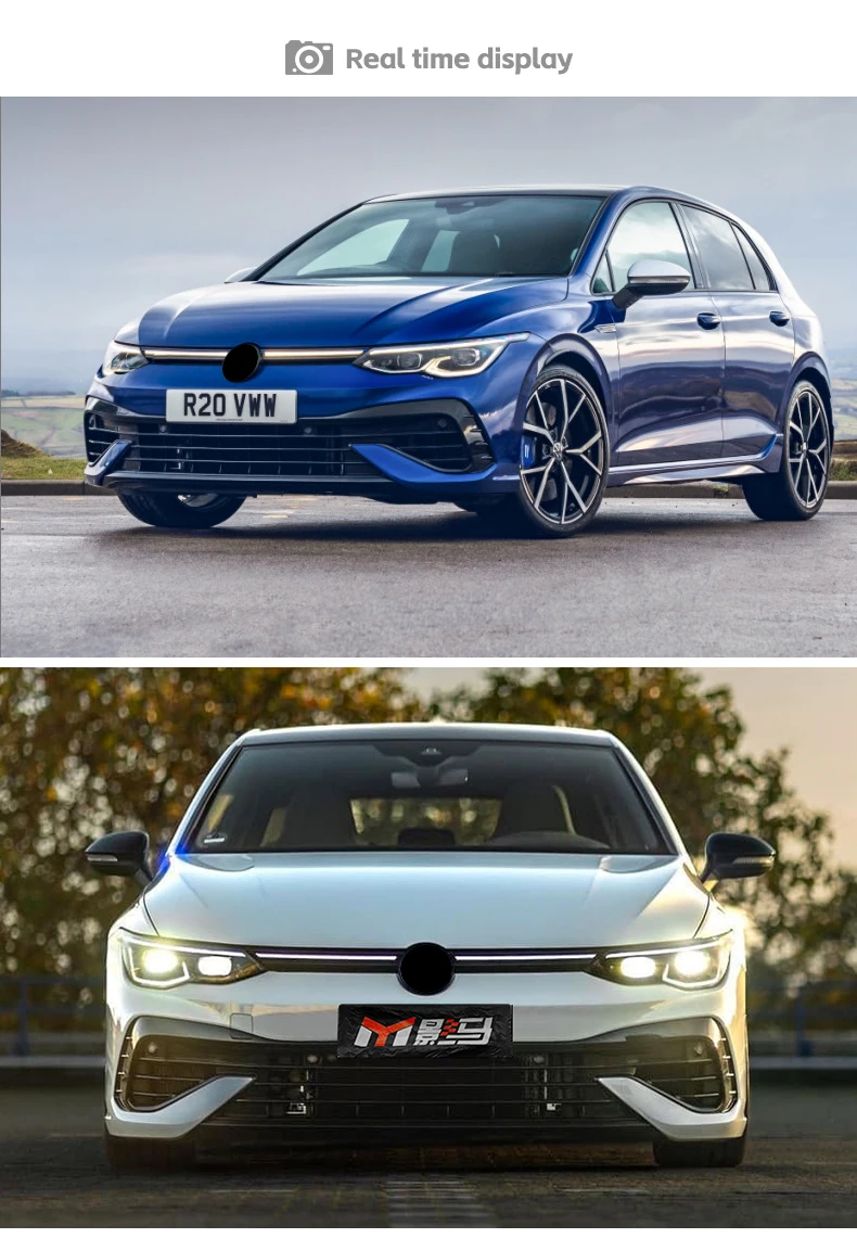 R Style Car Auto Body Kit High Quality Front Bumper With Grill Abs Material For Vw Golf8 Mk8 Gti ...