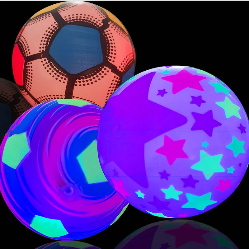 Rainbow Pvc Toy Ball Outdoor Glowing In The Dark Light Up Inflatable ...
