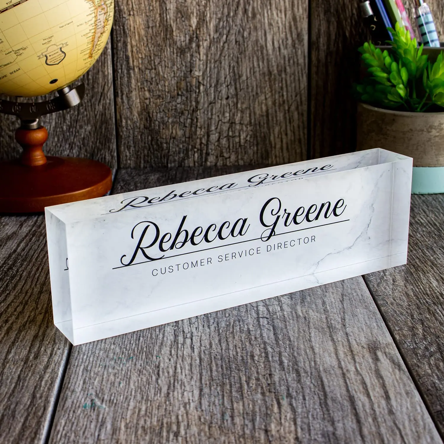 Premium Clear Acrylic Office Desk Glass Block Custom 8"x2.5" PMMA ...