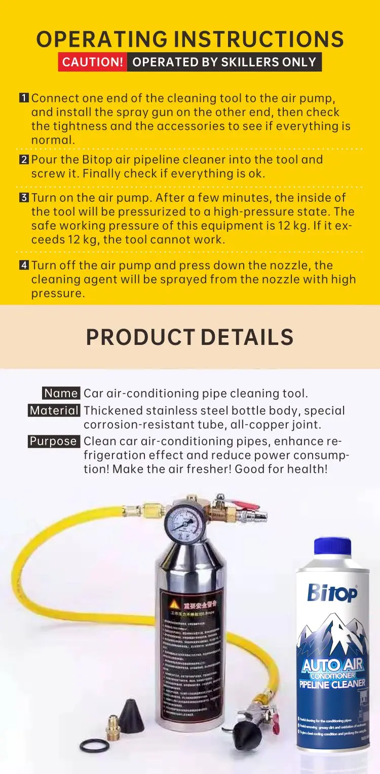 Bitop Air Conditioner Duct Cleaner Car Ac Pipeline Cleaning Liquid Ac ...