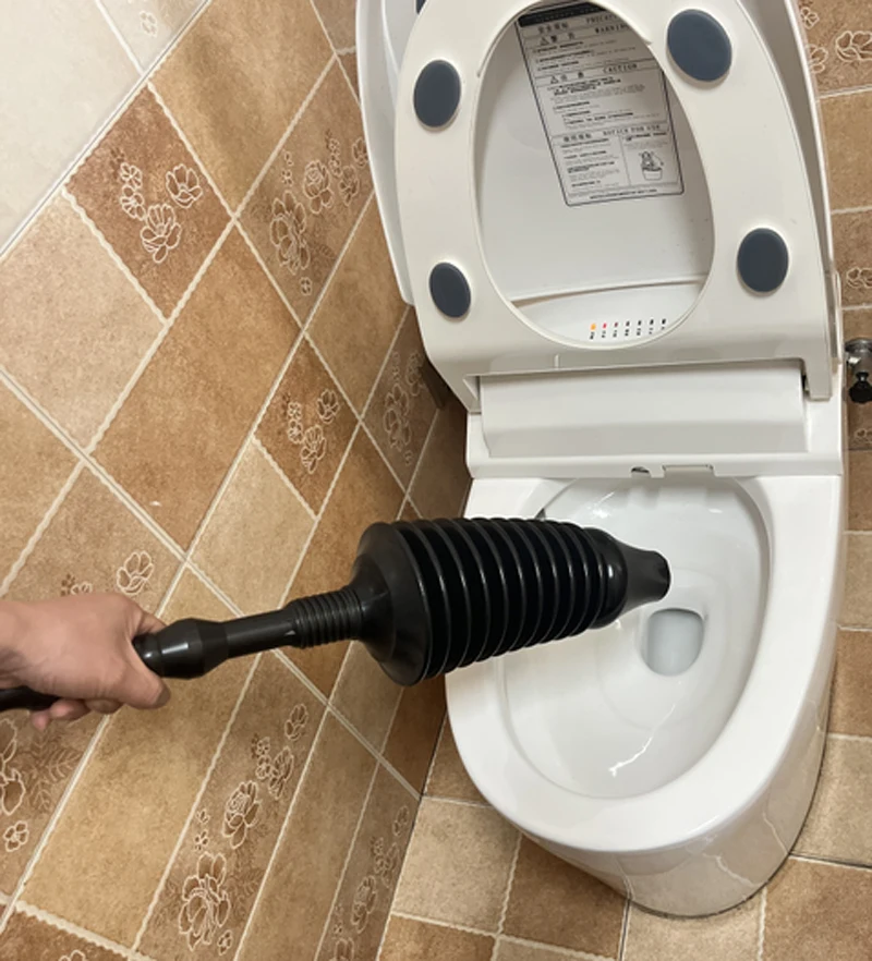 Flexible Plastic Toilet Plunger with Funnel Drain Buster Strong Suction ...