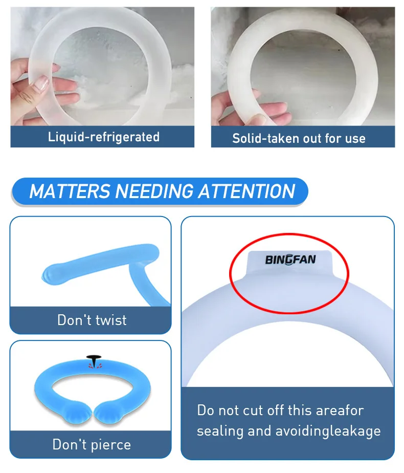 Bingfan Portable Summer Cooling Neck Cooler Hot & Cold PCM Tube & Ring ...