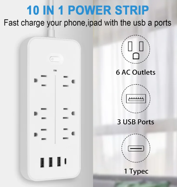 Tabletop Sockets Electric EU UK Phone Travel Home Universal Power Strip ...