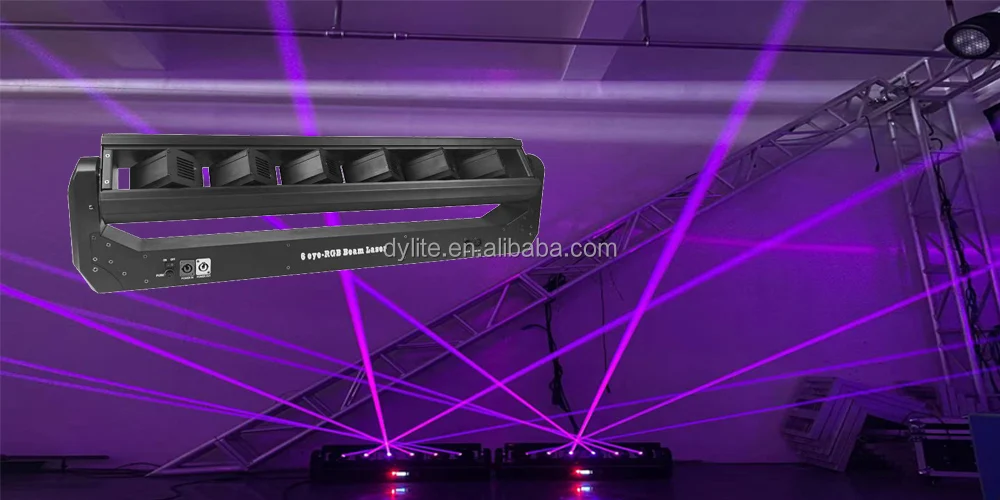 3in1 6 Eyes Laser 500mw Wide Moving Head Light Beam RGB