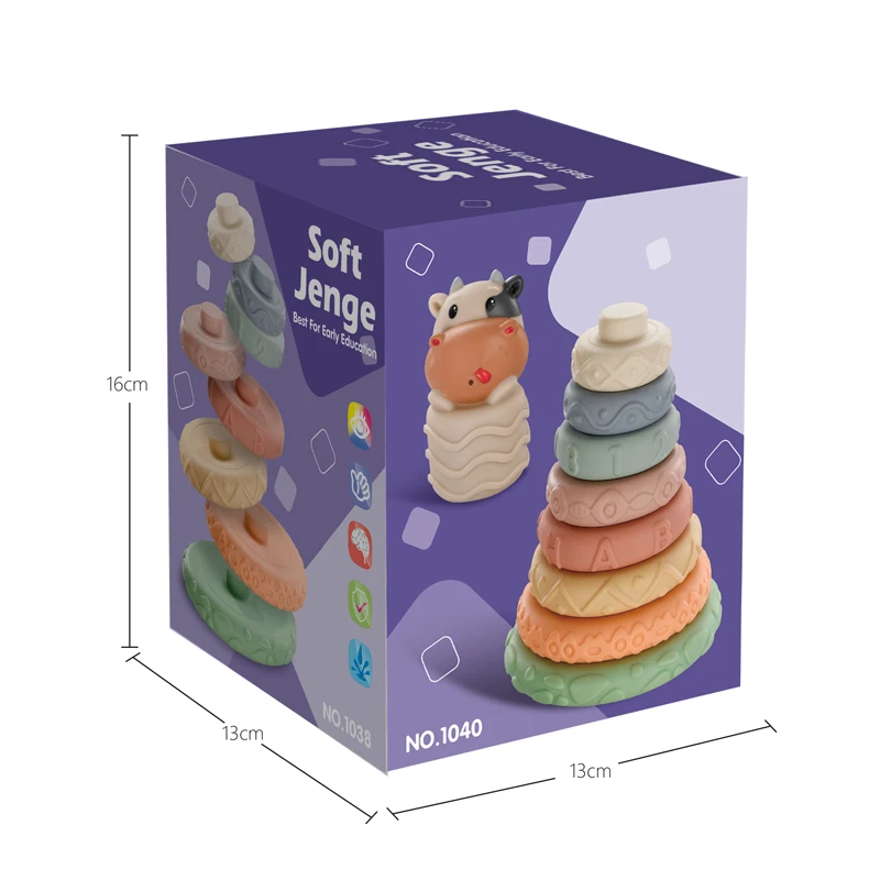 Baby Stacking Rings Silicon Rubber Soft Building Blocks Silicone For ...