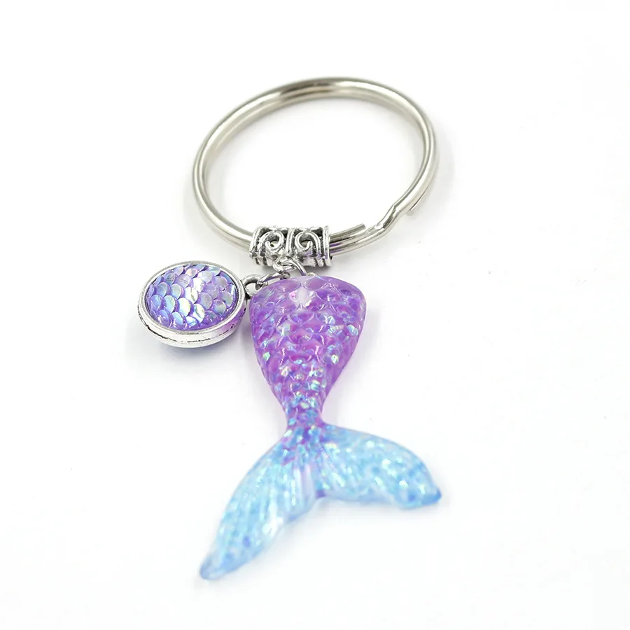 Mermaid Tail Keychain - Trendy Glitter Sequins Handbag Charm
