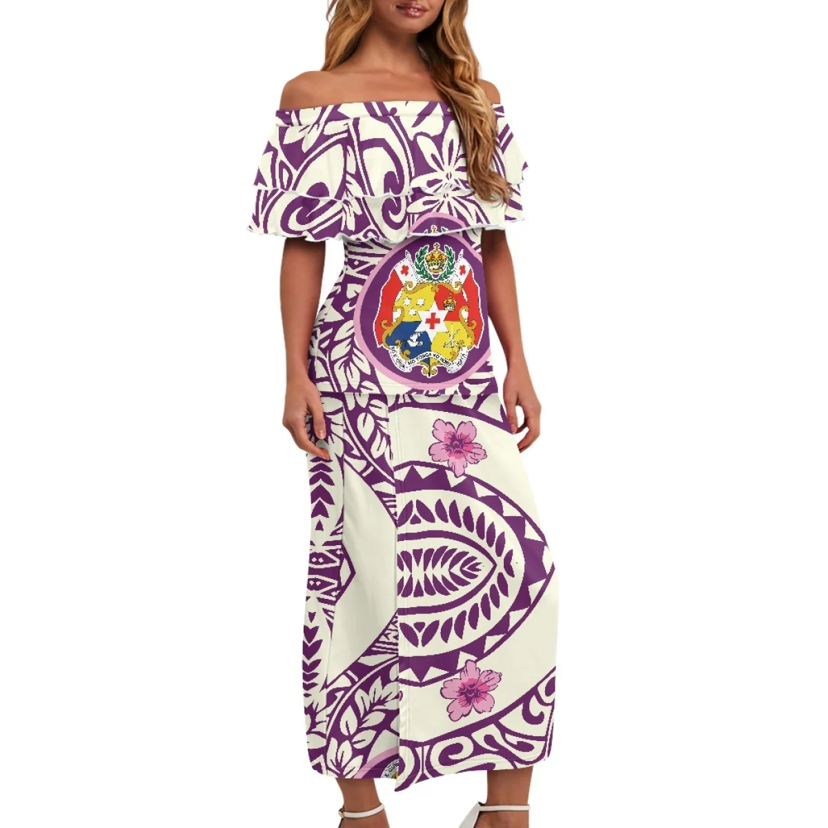 Samoa Puletasi Polynesian Tribal Tonga Logo Print Custom Ladies Plus Size Women's Sets Church ...
