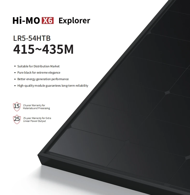 Longi Solar Panel Hpbc Hi-mox6 Lr5-54htb415-435w 415w 420w 425w 430w ...