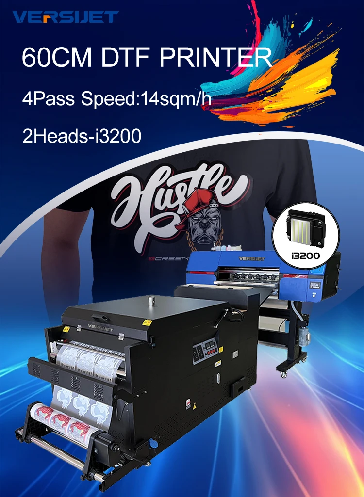 VERSIJET Dtf Printer 2 I3200 EPS Head 60cm Dtf A3 Transfers for Tshirt ...