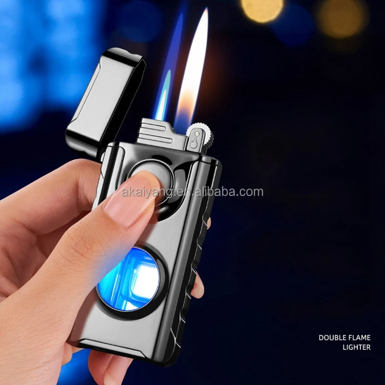 Refillable Gas Jet Flame Cigarette Lighters Zinc Alloy Custom Logo ...