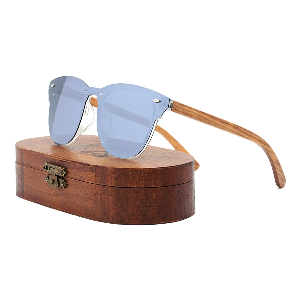 One Piece Classic Wooden Sunglasses with Polarized Lens UV400 Lens ...