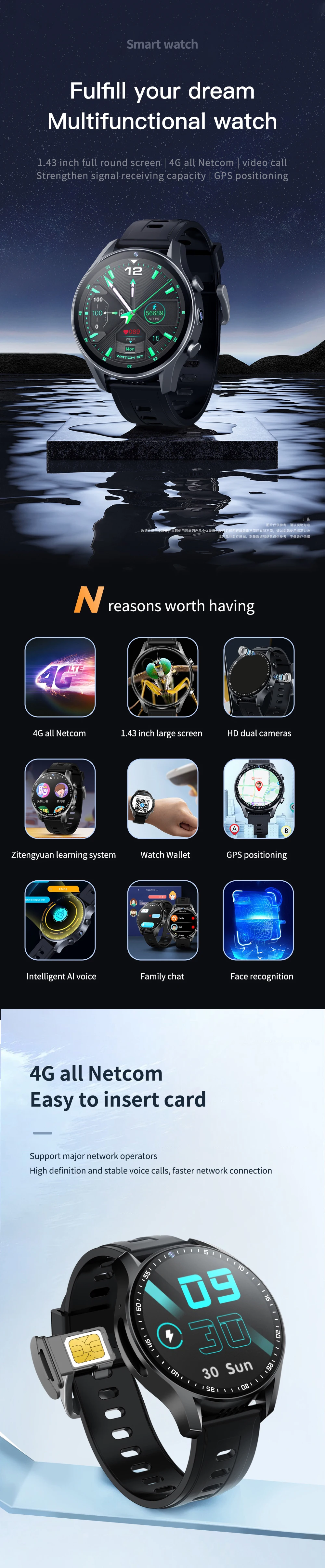 VALDUS X700S Smart Watch - Ultimate 4G Android Phone Watch