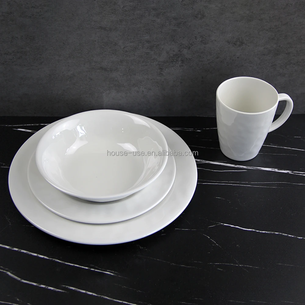 Sebest Wholesale Outdoor Unbreakable Melamine Dishes Sets White ...