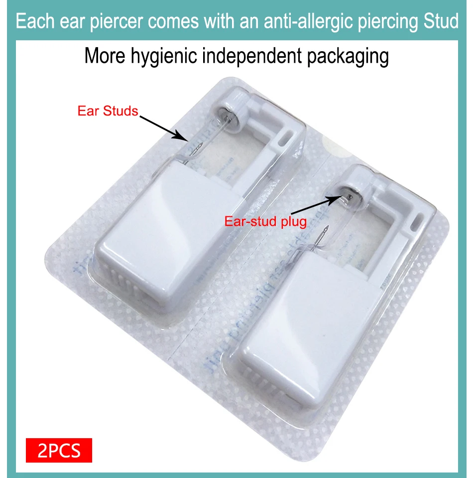 Painless Ear Piercing Gun with Mini White Crystal Studs