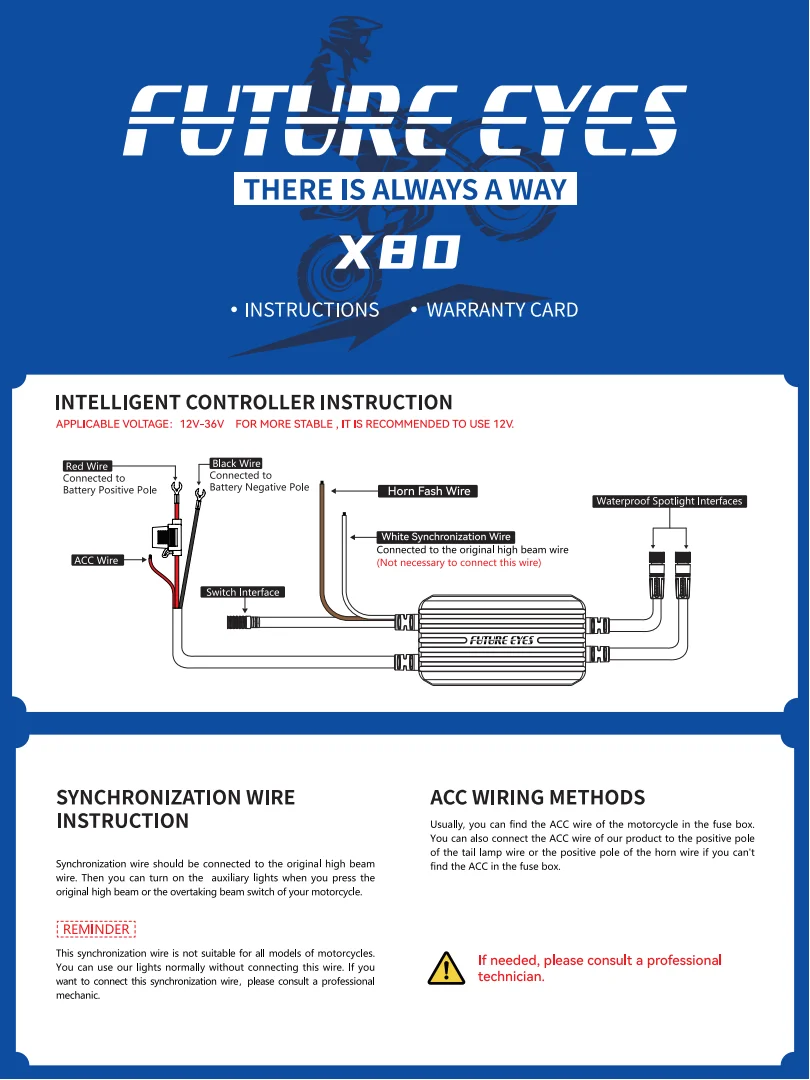Future Eyes X-80 120W Auxiliary LED Fog Light Kit for Motorcycle ...
