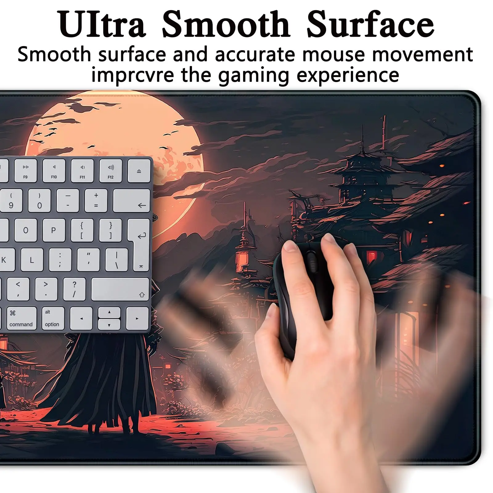 Japanese Samurai Large Gaming Mouse Pad XL 31.5 X 11.8 Inches ...