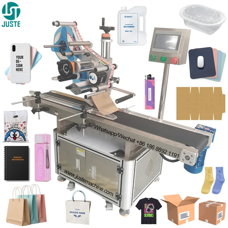 Free Standing Top Label Applicator Conveyor Belt Labeling Machine For ...