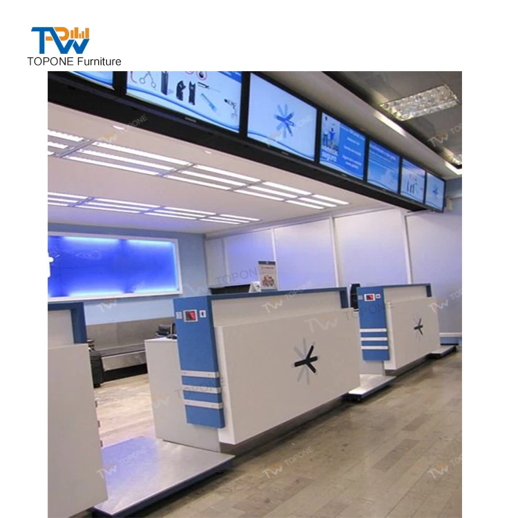 Luxury Acrylic Small Airport Reception Desk | Modern Check-In Counter ...