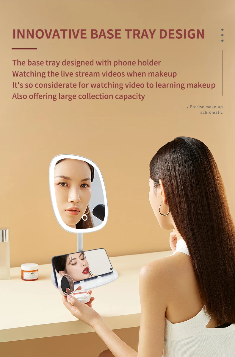 Vanity Mirror With Led Lights Lighted Makeup Mirror With Oval Shape ...