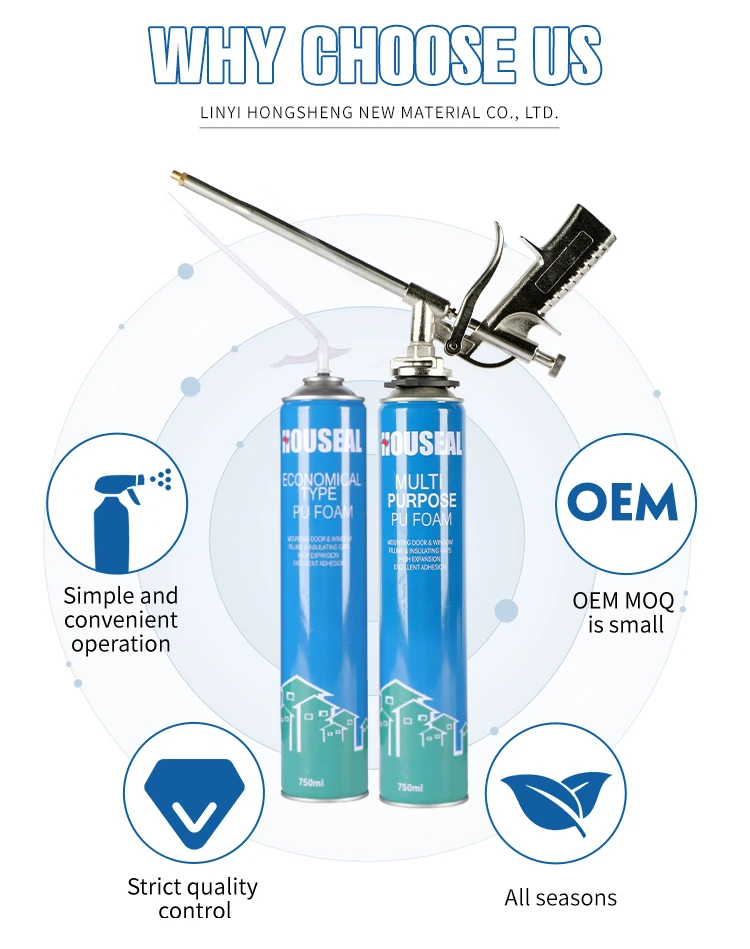 750ml PU Foam Liquid - Expanding Polyurethane Adhesive