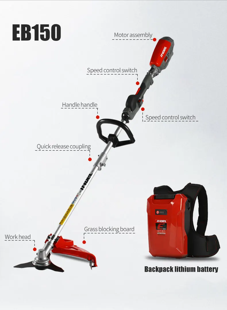 36V Electric Brush Cutter – Cordless Lawn Trimmer with Lithium Battery ...